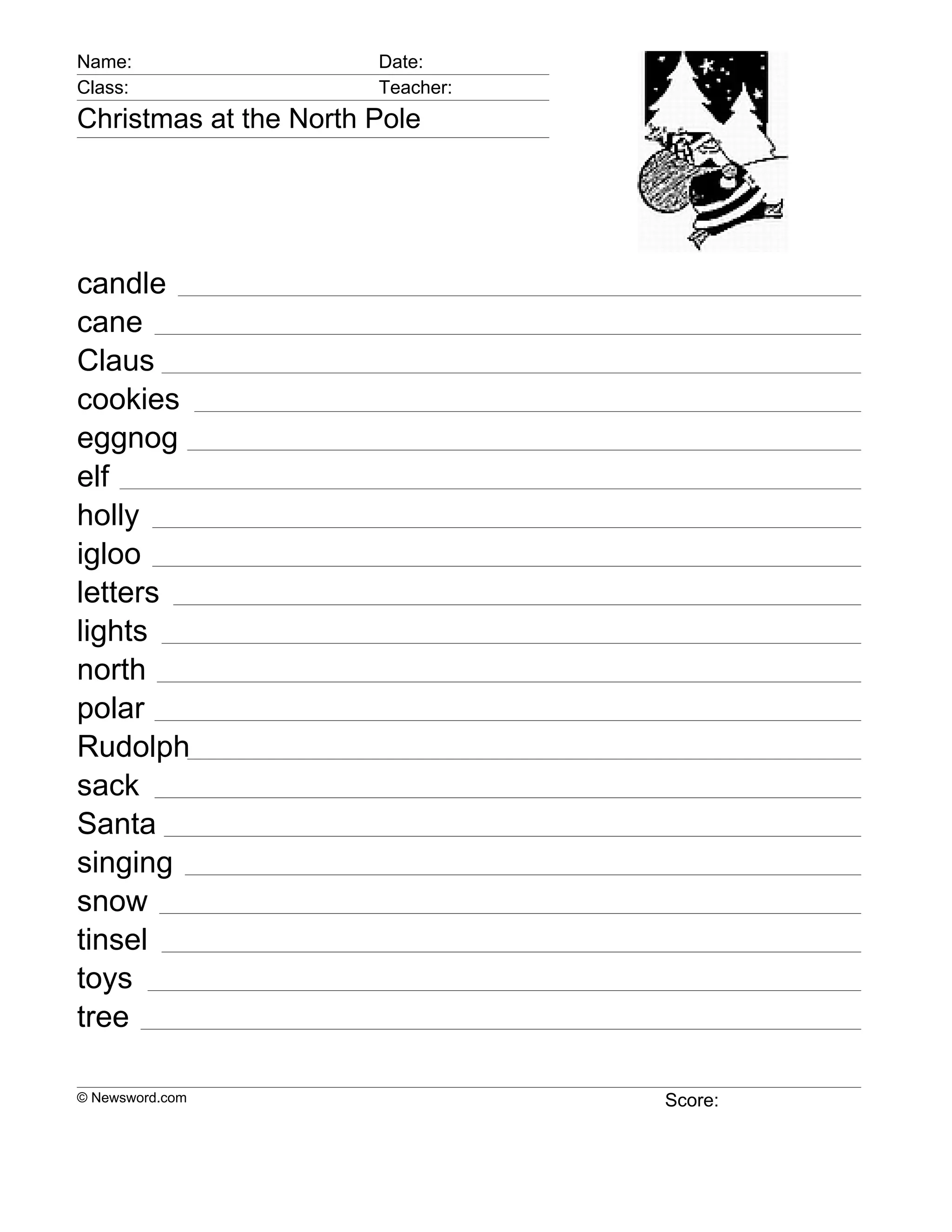 North Pole Worksheets | PPT