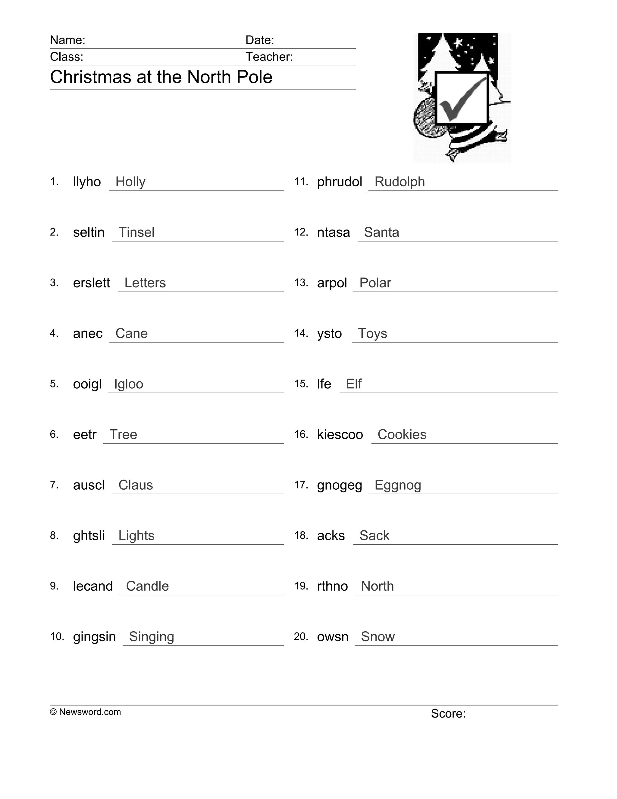 North Pole Worksheets | PDF