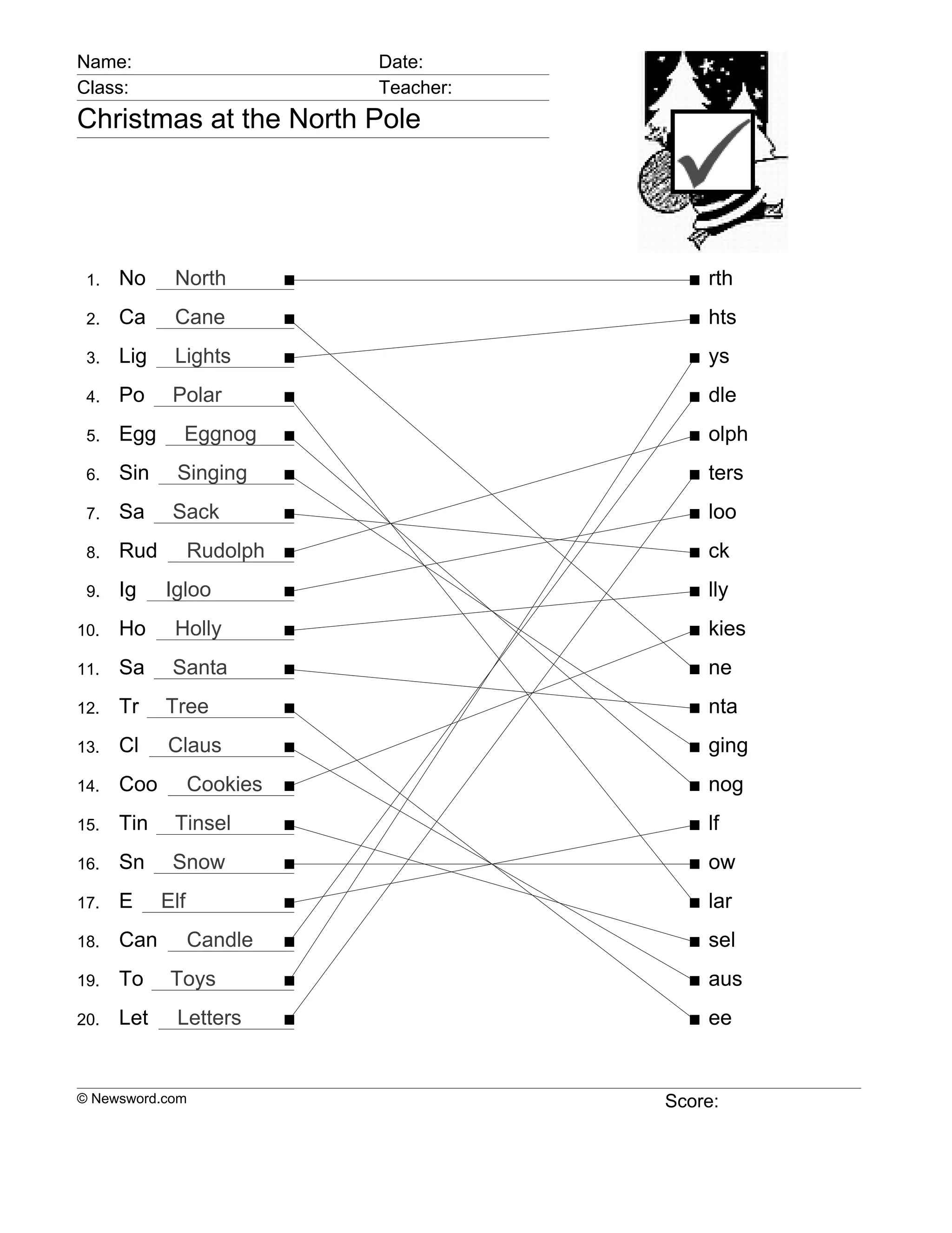North Pole Worksheets | PPT