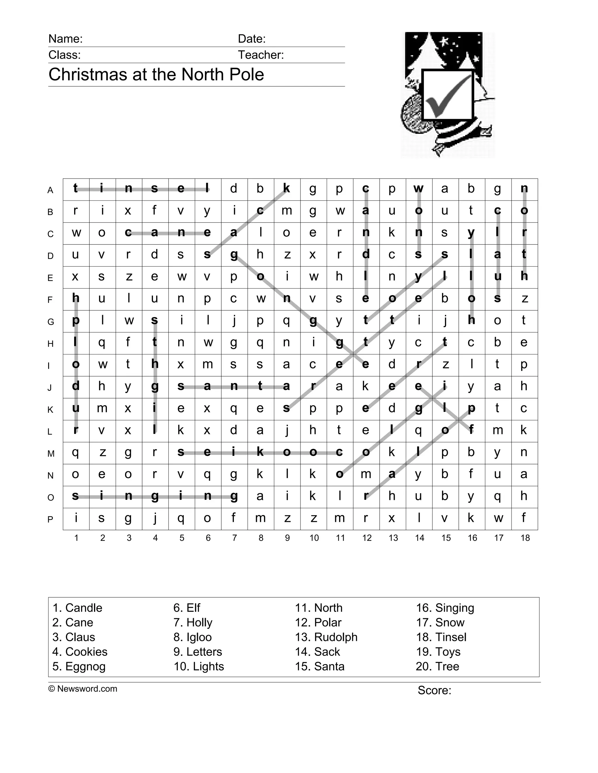 North Pole Worksheets | PPT