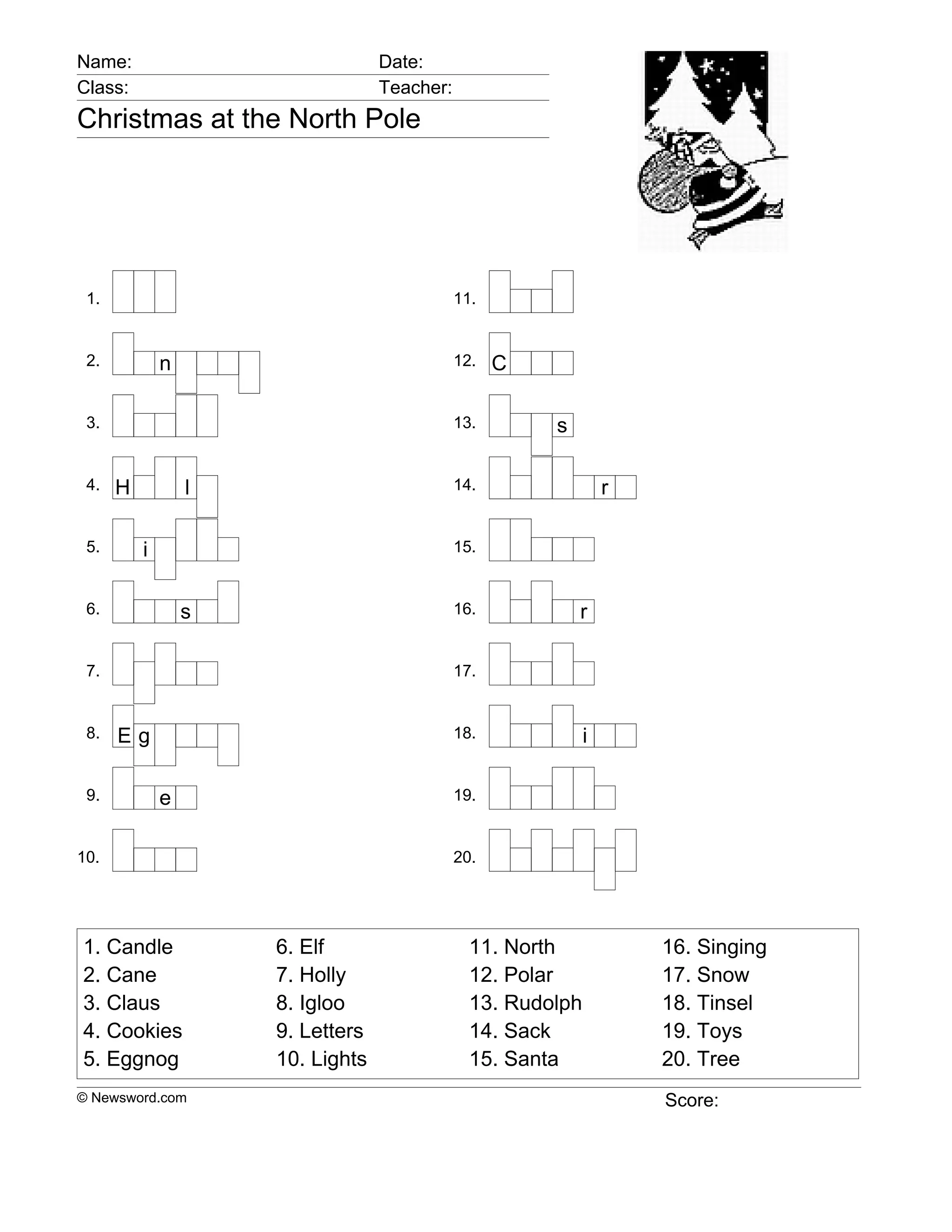North Pole Worksheets | PPT
