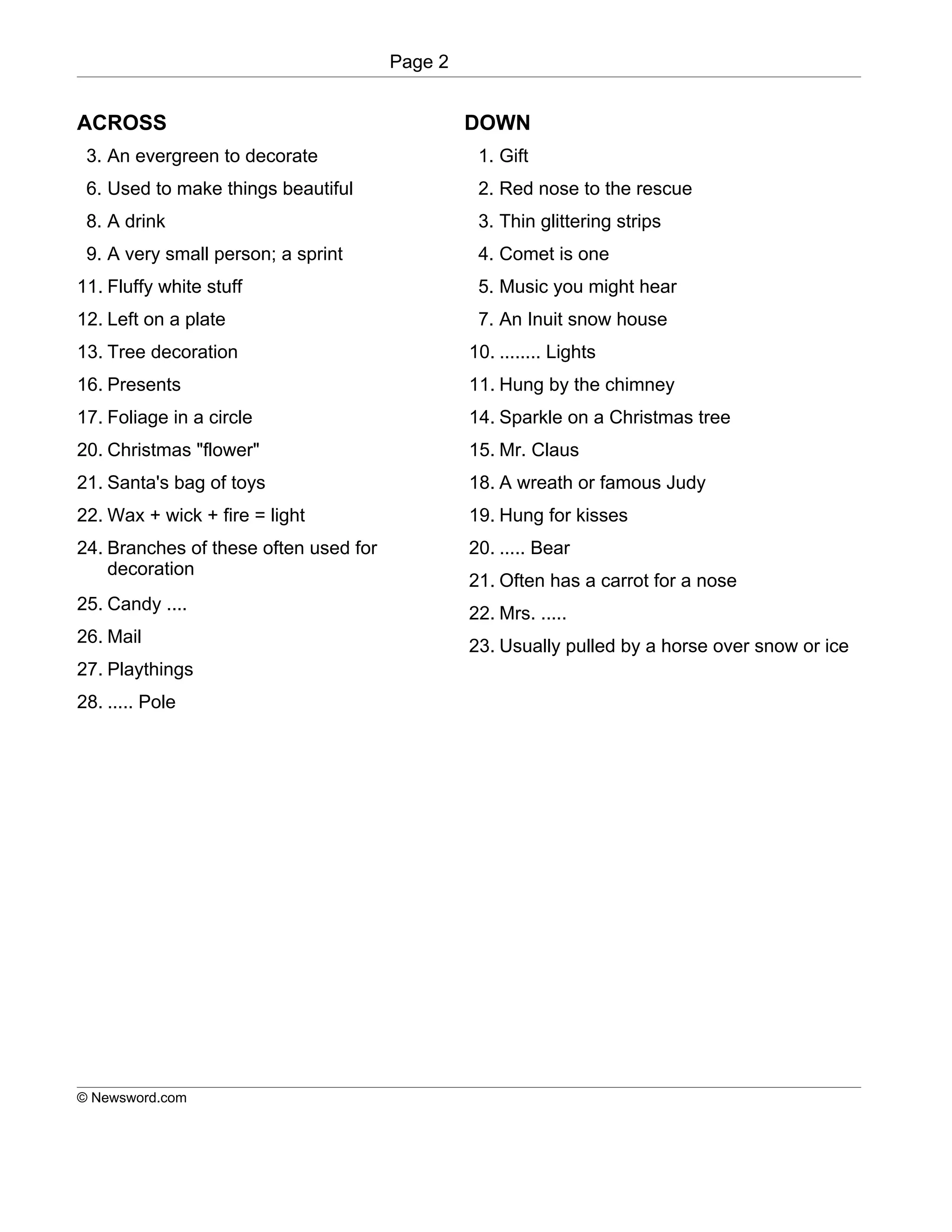 North Pole Worksheets | PPT