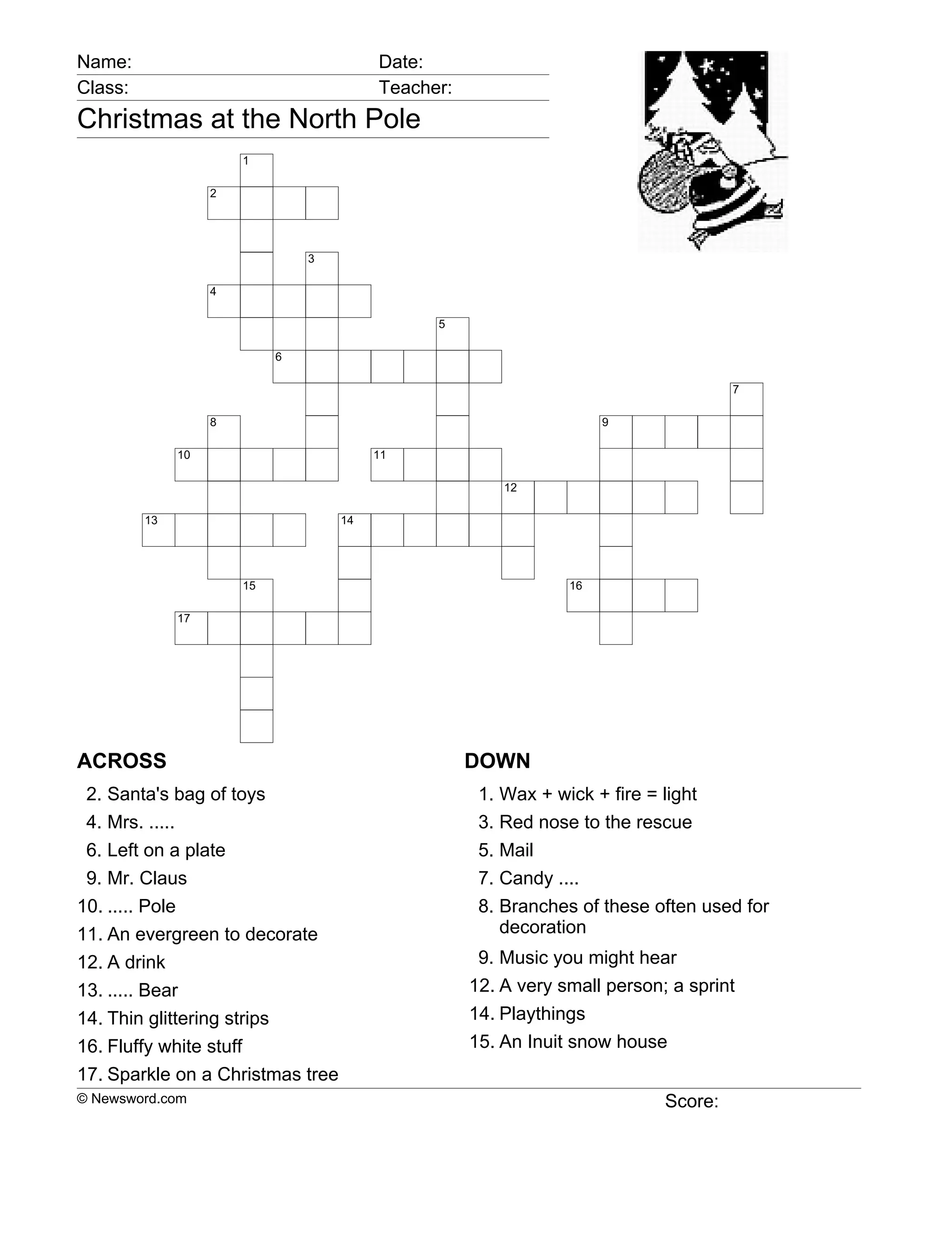 North Pole Worksheets | PPT