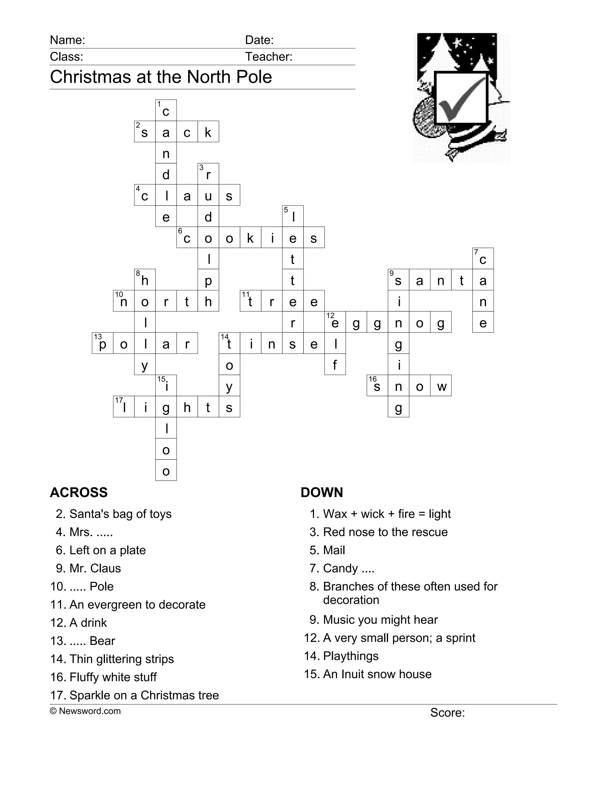 North Pole Worksheets | PPT