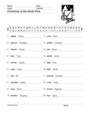 North Pole Worksheets | PPT