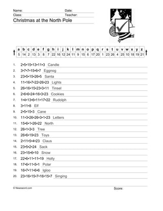 North Pole Worksheets | PPT