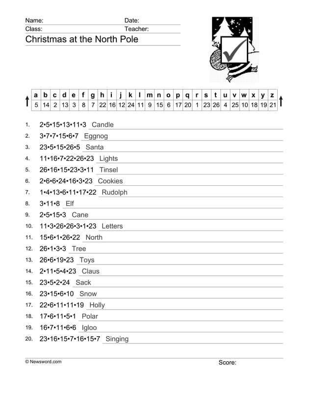 North Pole Worksheets | PPT