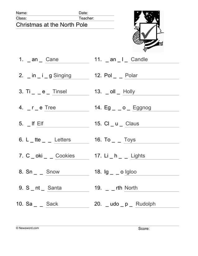 North Pole Worksheets | PPT
