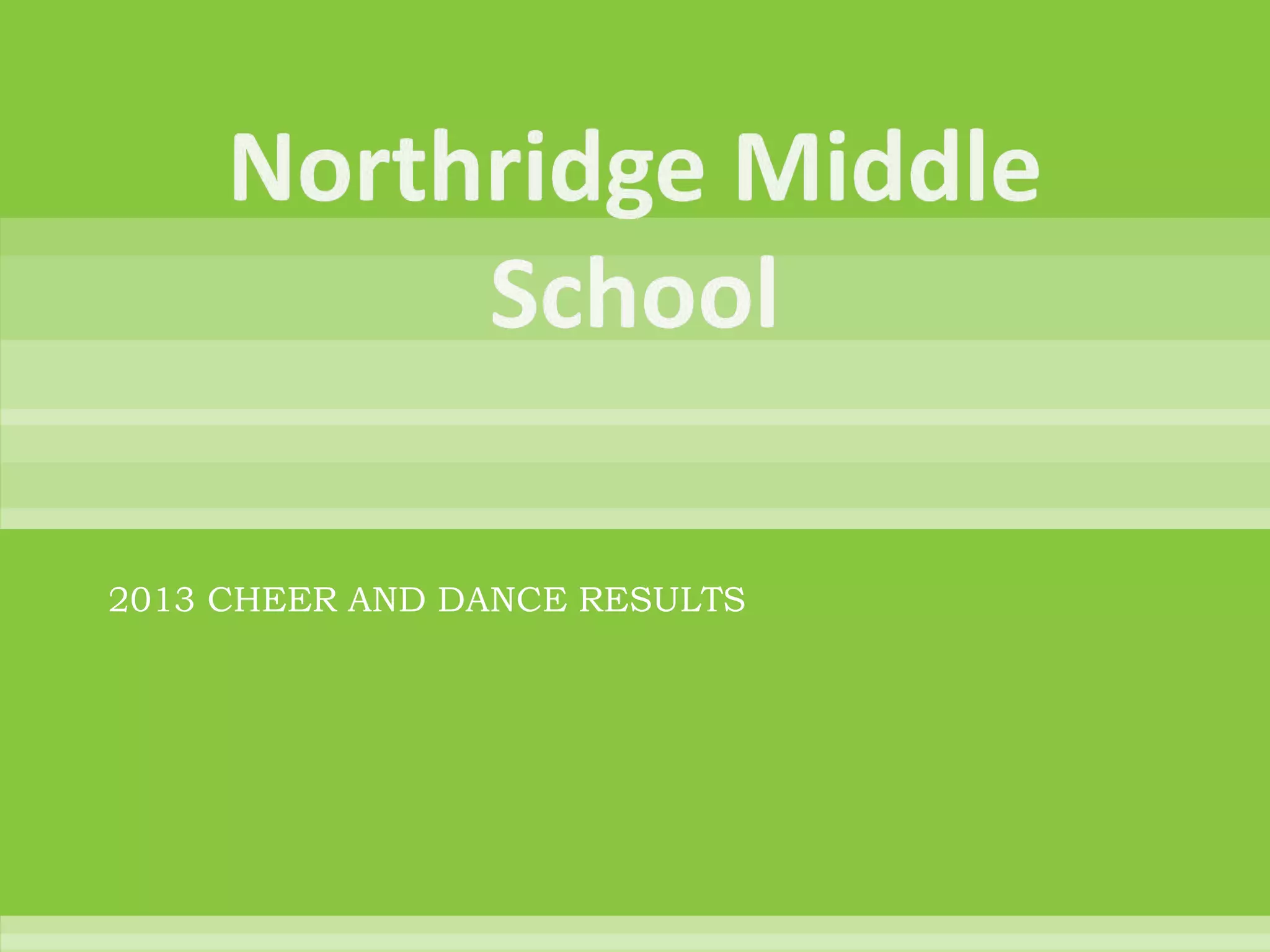 Northridge middle school 2013 cheer and dance teams | PPTX