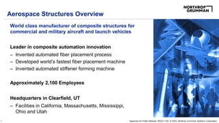 Northrop Grumman Aerospace Structures Overview | PDF