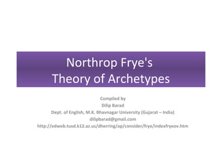 Northrop Frye's Archetype of Literature | PPT