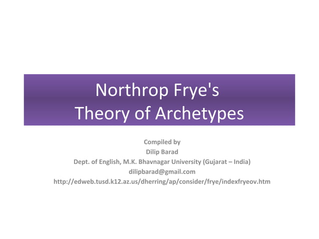 Northrop Frye's Archetype of Literature | PPT | Comedy | Genres