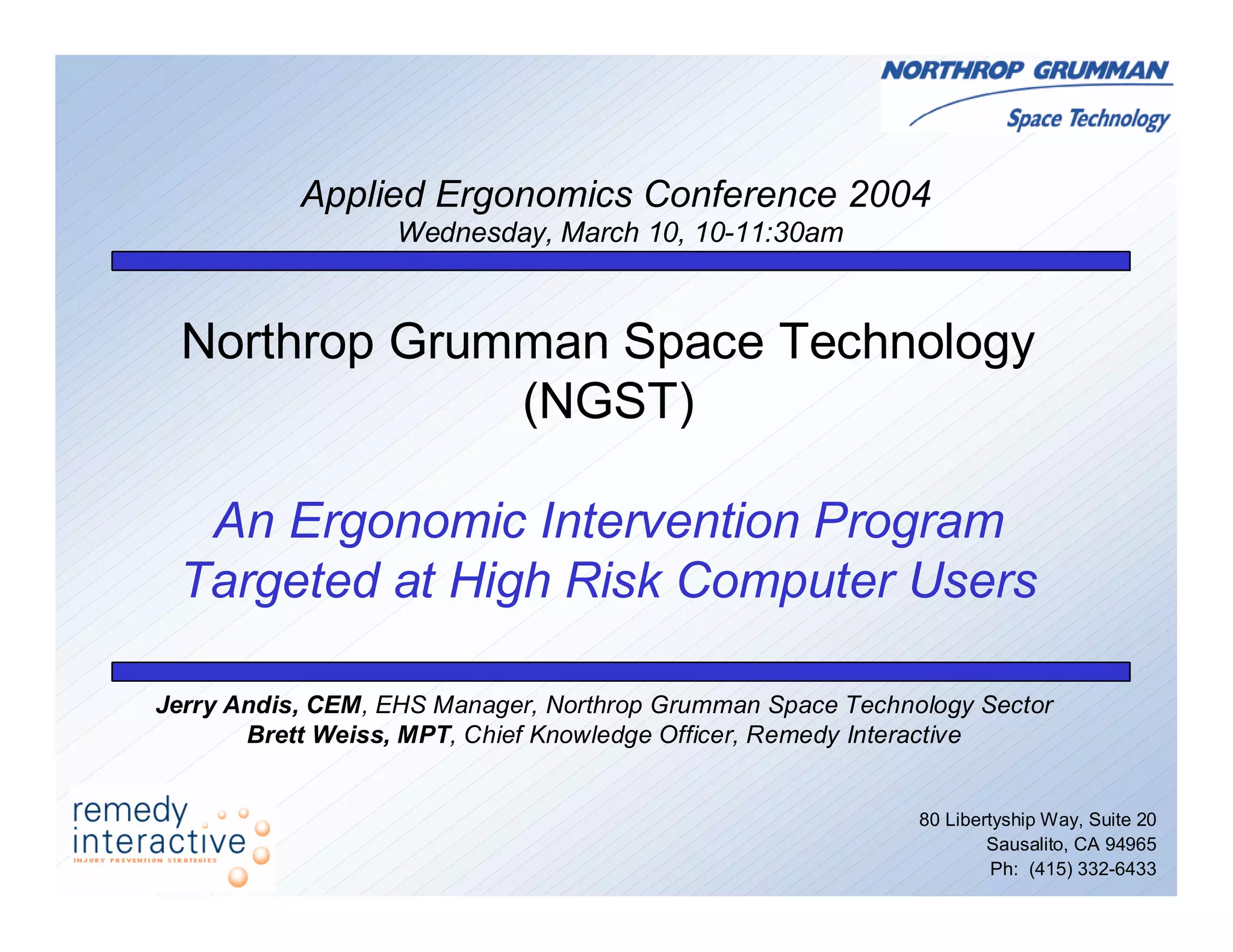 Northrop grumman at_the_applied_ergonomics_conference_mar_10_2004 | PPT