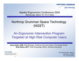 Northrop grumman at_the_applied_ergonomics_conference_mar_10_2004 | PDF