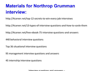 Northrop grumman interview questions and answers | PPT