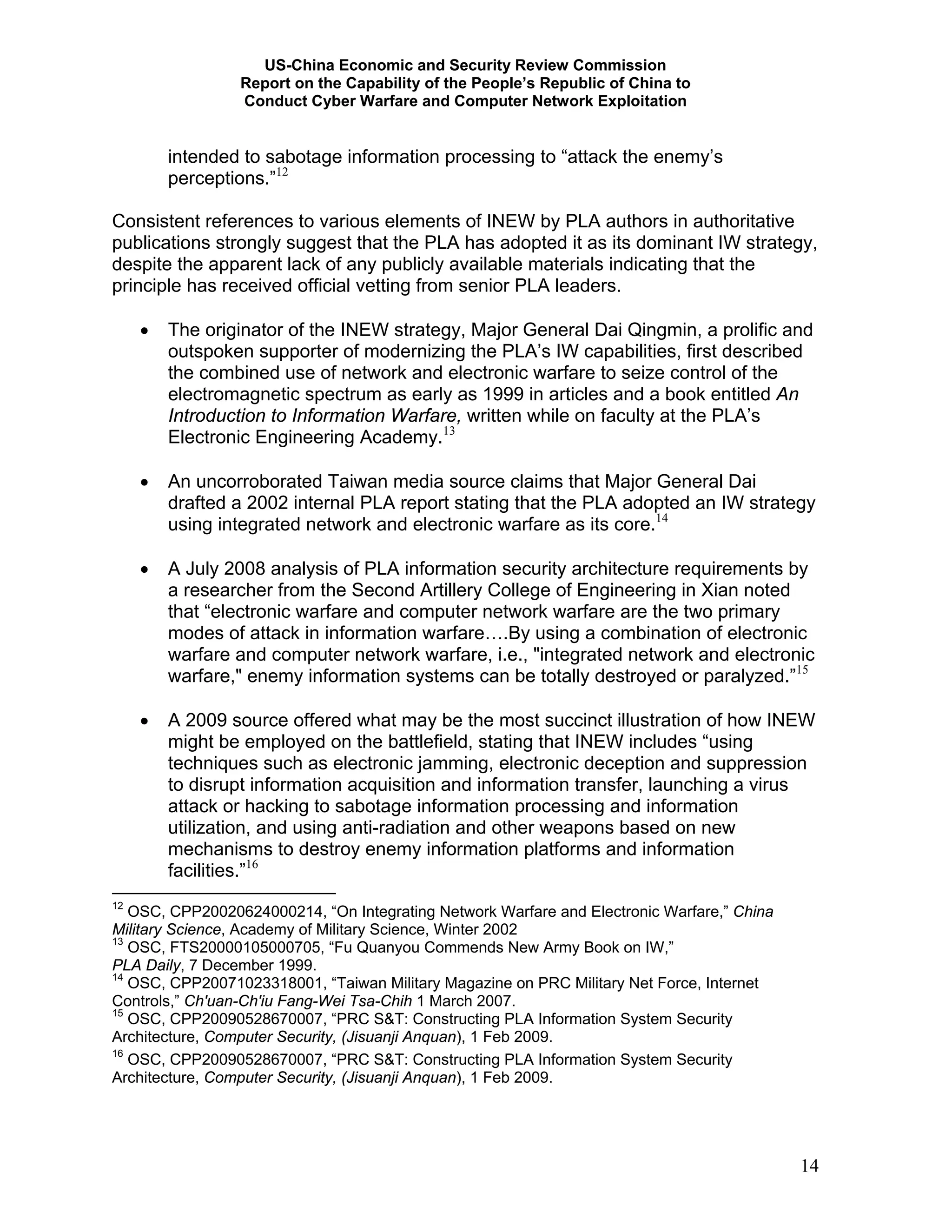 Northrop Grumman Prc Cyber Paper Final Approved Report 16 Oct2009 | PDF