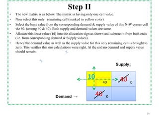North west corner method | PDF