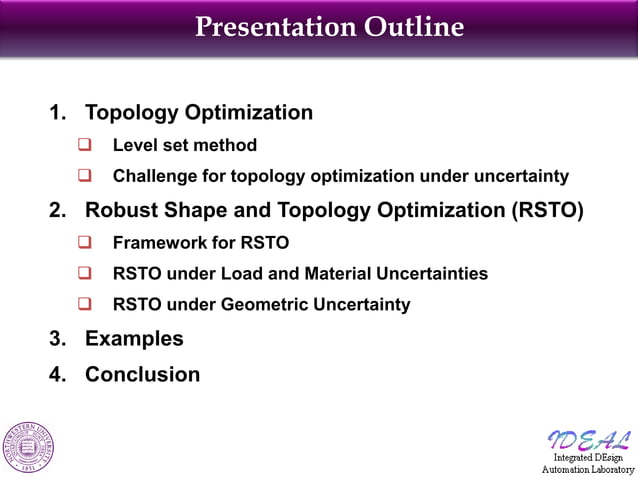 Robust Shape and Topology Optimization - Northwestern | PDF | Physics | Science