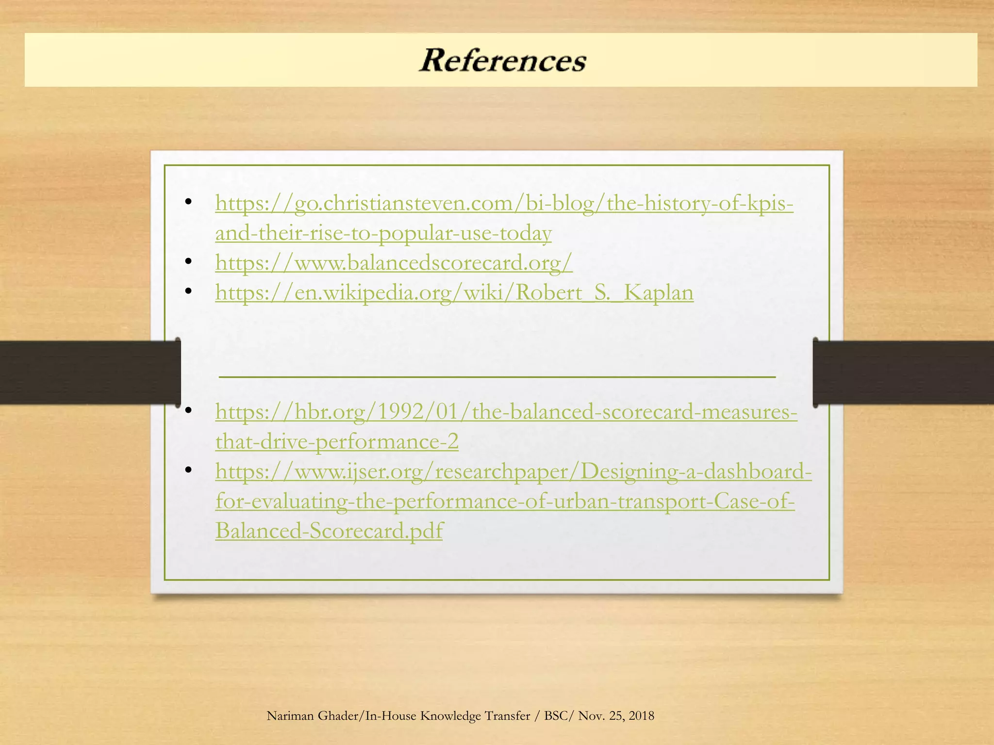 Norton kaplan balanced scorecard(25-11-2018) | PPTX
