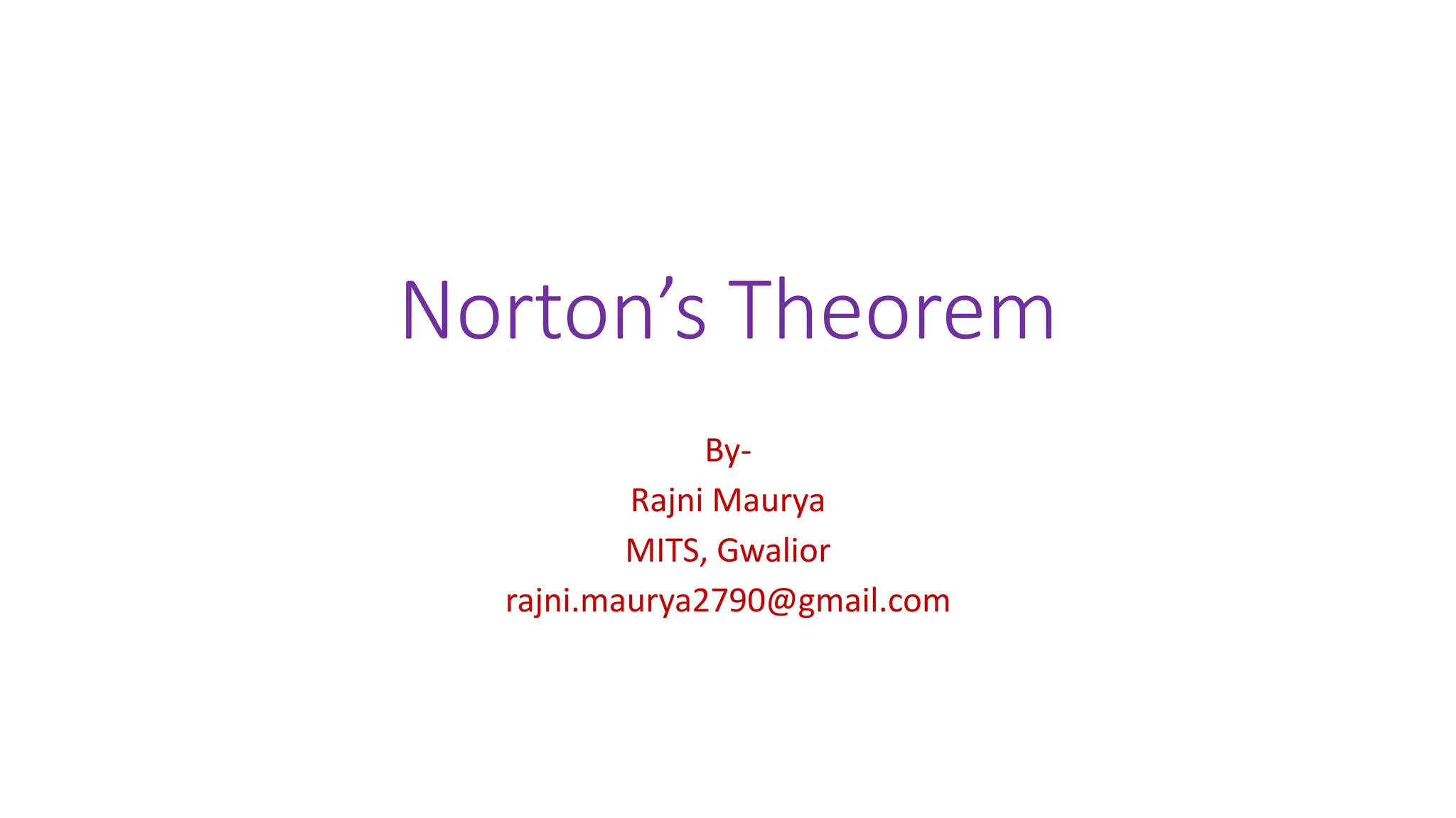 Norton's theorem | PPTX