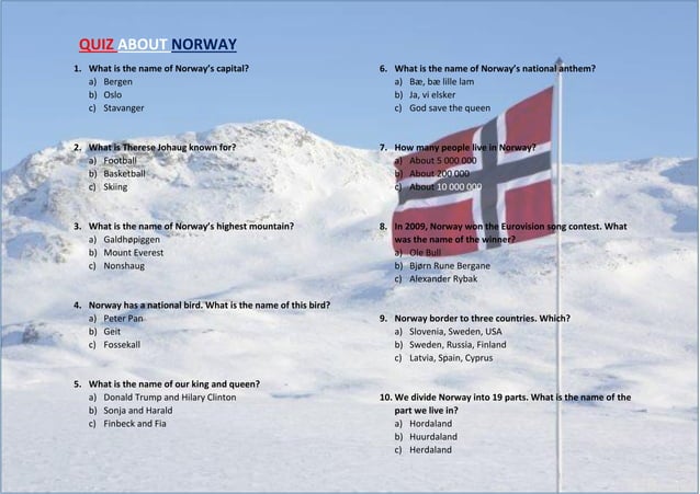 Norway quiz skype | PDF