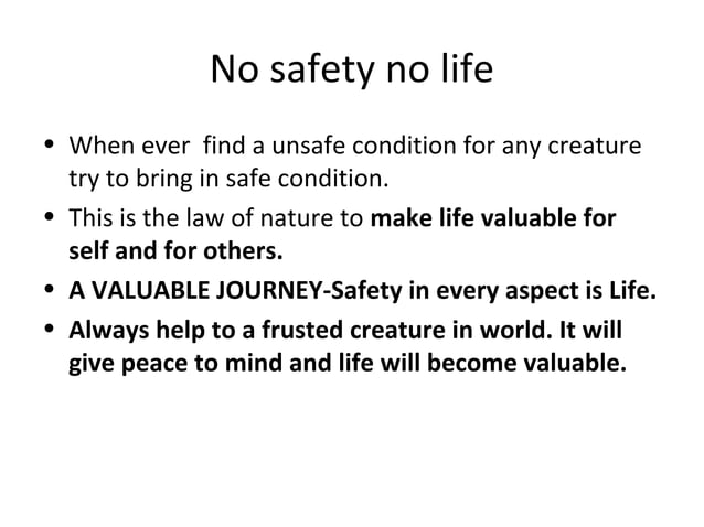 No safety no life | PPT
