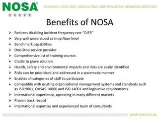 NOSA Products and Sevices | PPTX