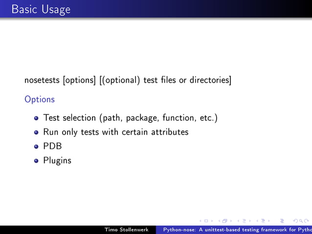 Python-nose: A unittest-based testing framework for Python that makes ...