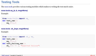 Unit Testing with Nose | PDF