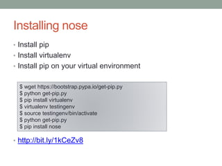 Unit Testing with Nose | PPT
