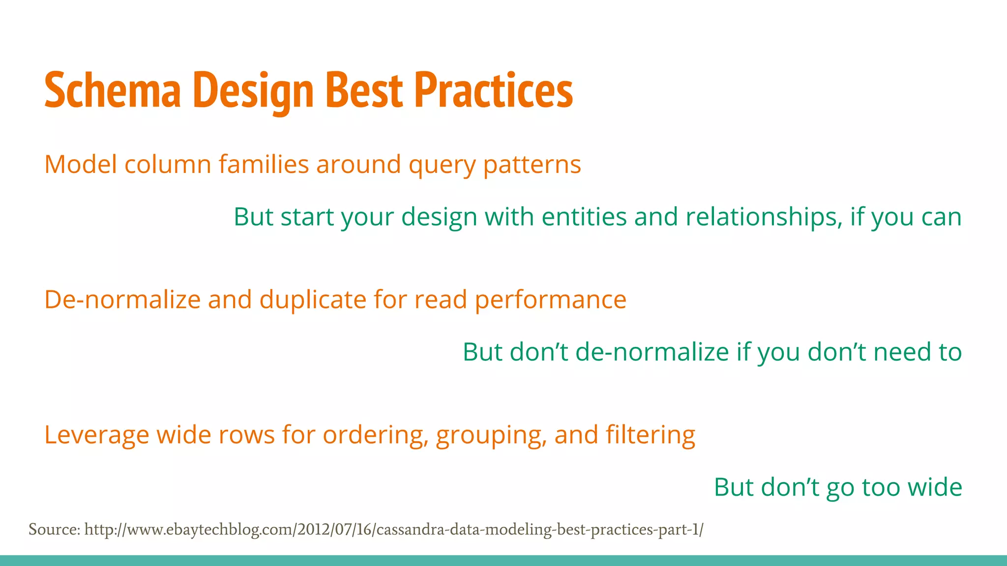 NoSE: Schema Design for NoSQL Applications | PPT