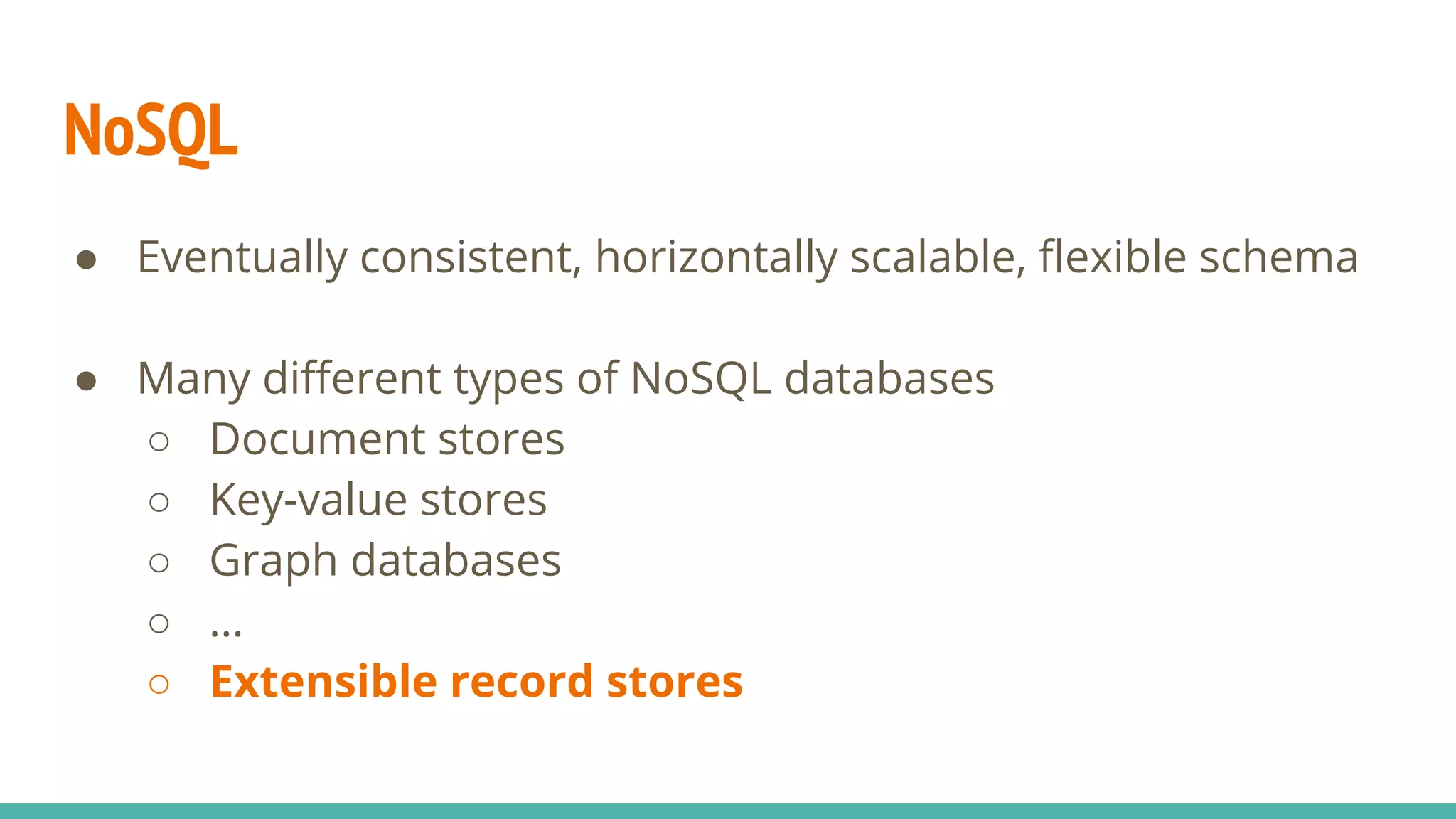 NoSE: Schema Design for NoSQL Applications | PPT