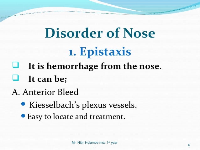Nose disorder med search disorder ppt