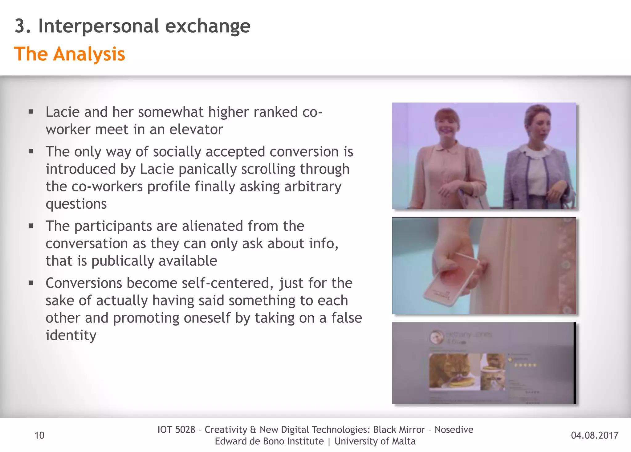 Blackmirror S03E01 - Nosedive - Analysis and philosophical thoughts | PPTX