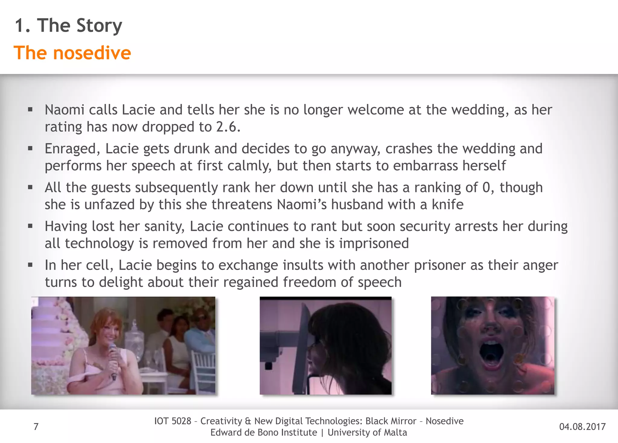 Blackmirror S03E01 - Nosedive - Analysis and philosophical thoughts | PPTX