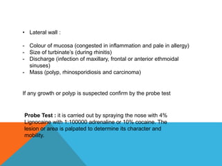 Nose examination ppt | PPTX