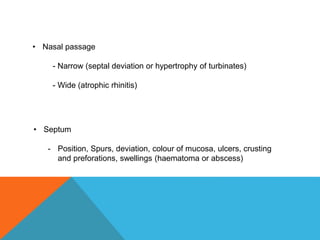 Nose examination ppt | PPTX