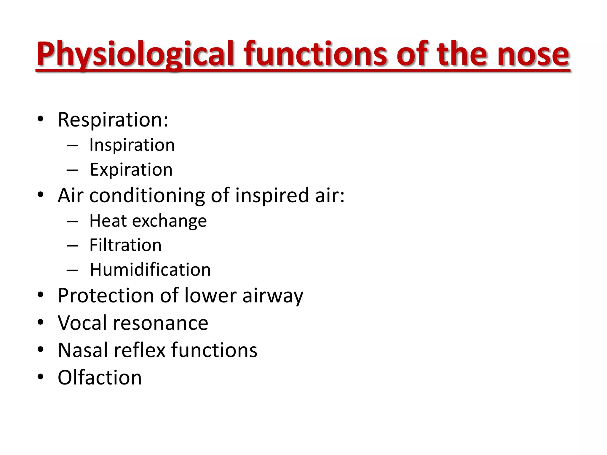 PHYSIOLOGY OF NOSE & PARANASAL SINUSES | PPTX