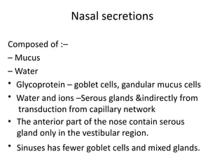 PHYSIOLOGY OF NOSE & PARANASAL SINUSES | PPTX