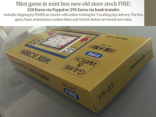 New Old Store stock Fire Widescreen Nintendo game & watch | PDF