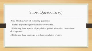 Impact of population growth on national development | PPTX