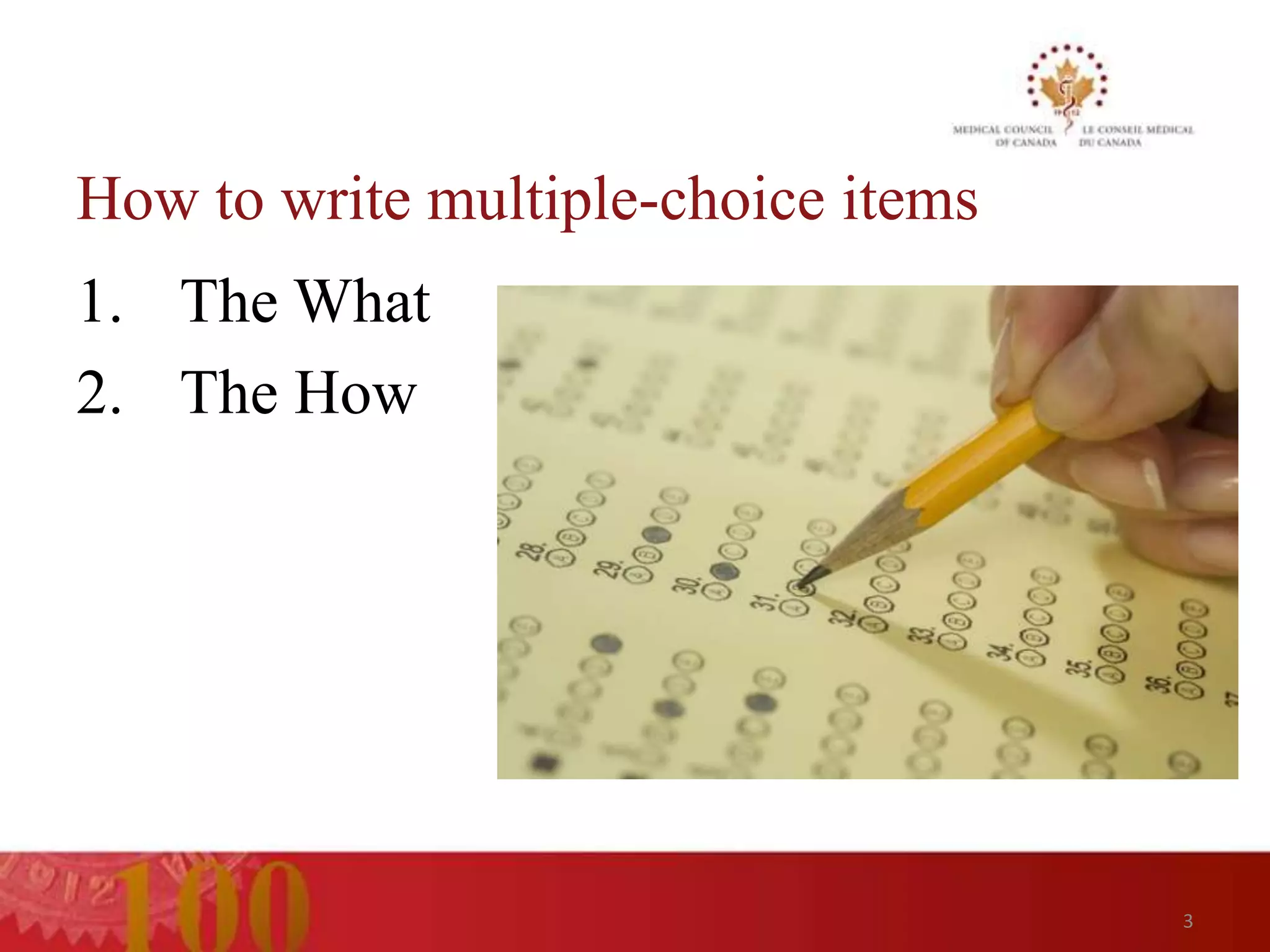 Workshop — The Art of Writing Good Multiple-Choice Questions for High ...