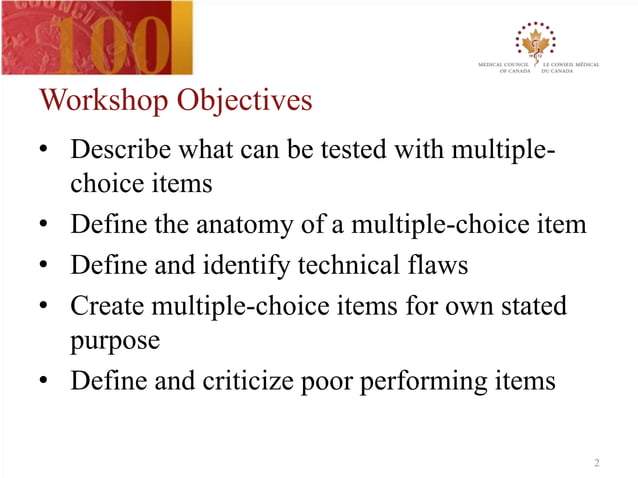 Workshop — The Art of Writing Good Multiple-Choice Questions for High ...