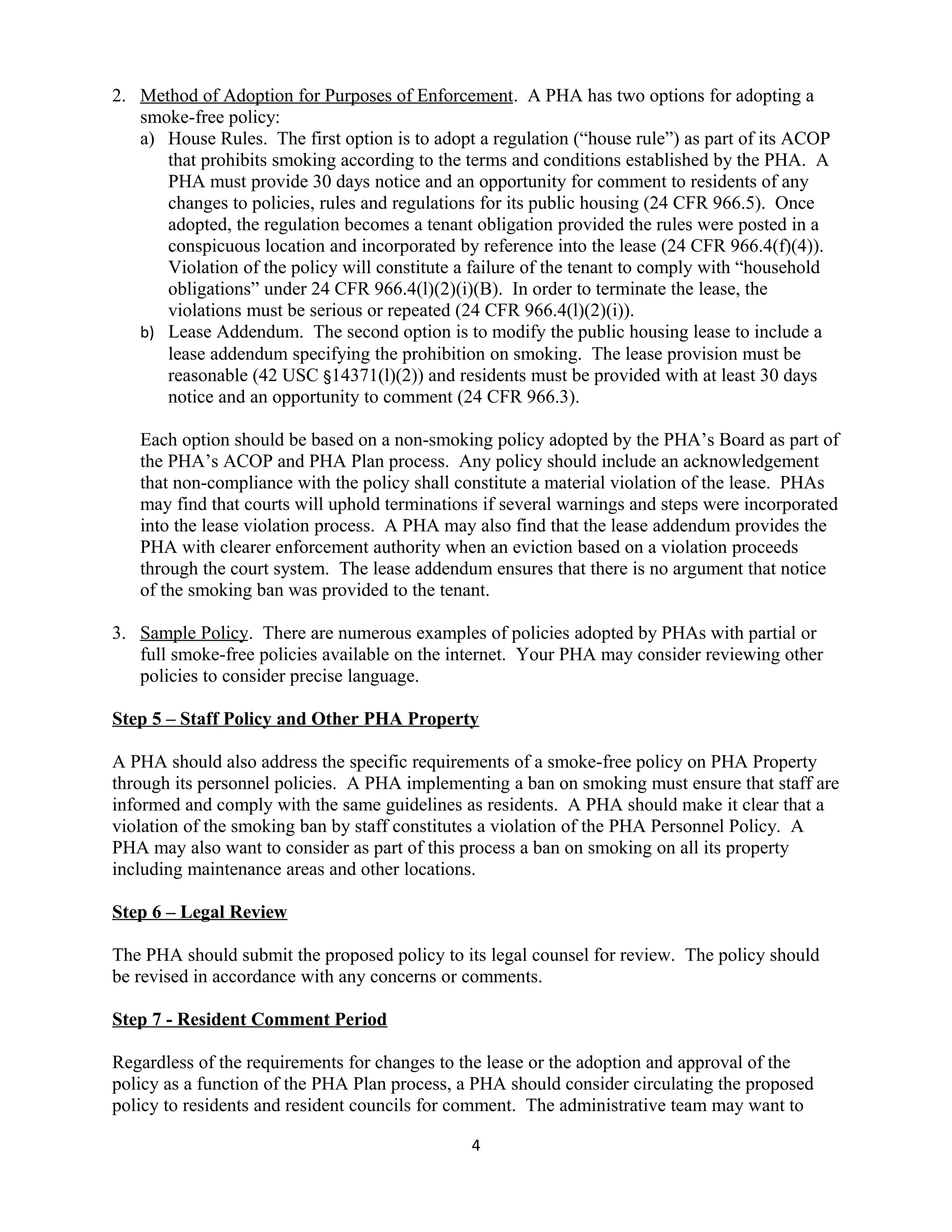 No smoking policy guidance handout | DOC