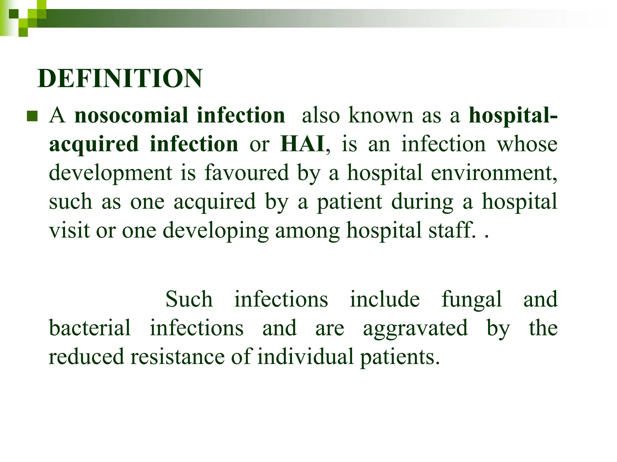 NOSOCOMIAL INFECTIIONS Bsc nursing hospital acquired infection PPT 1.pptx