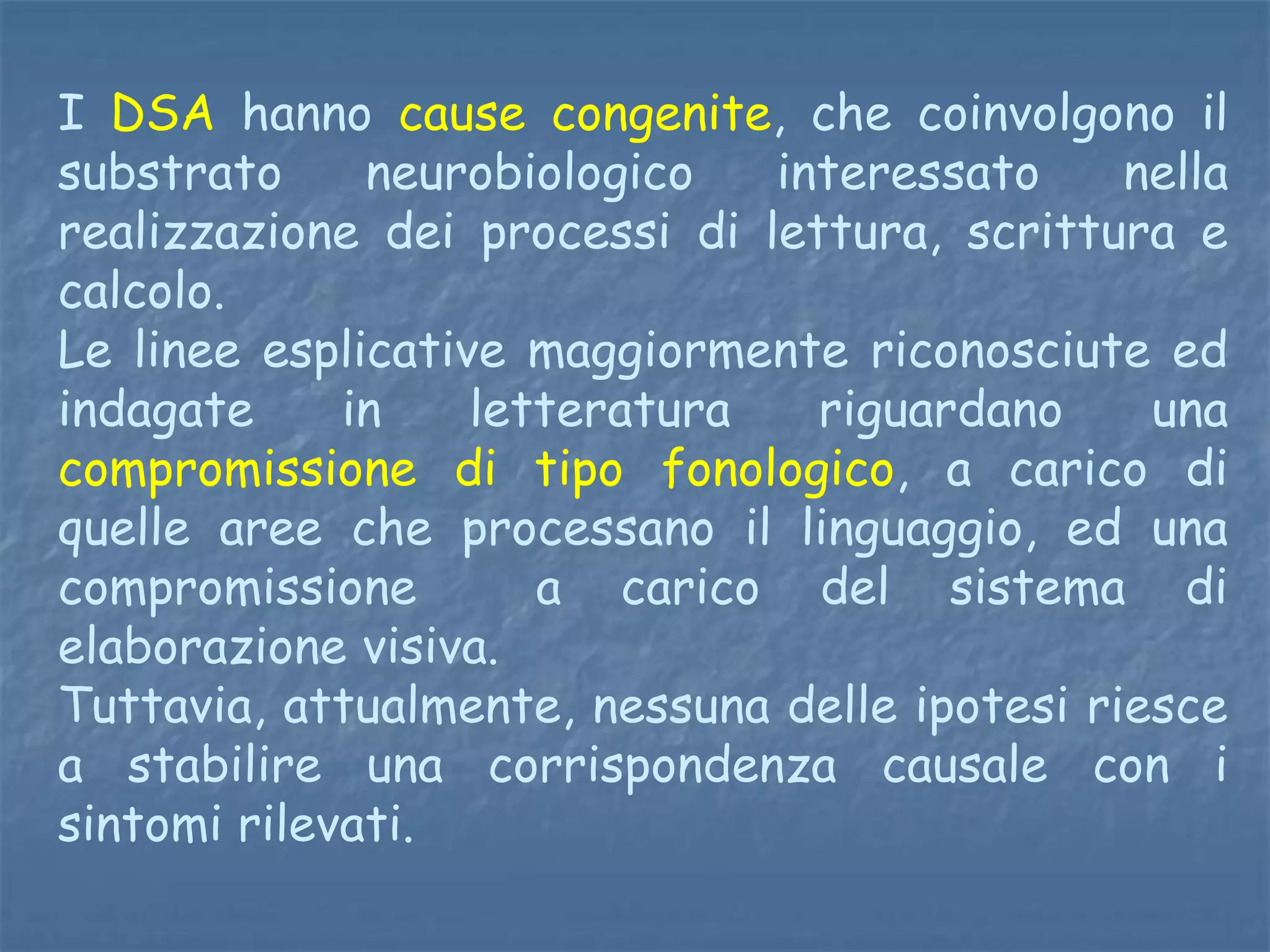 Nosografia, etiologia ed epidemiologia dei dsa | PPT