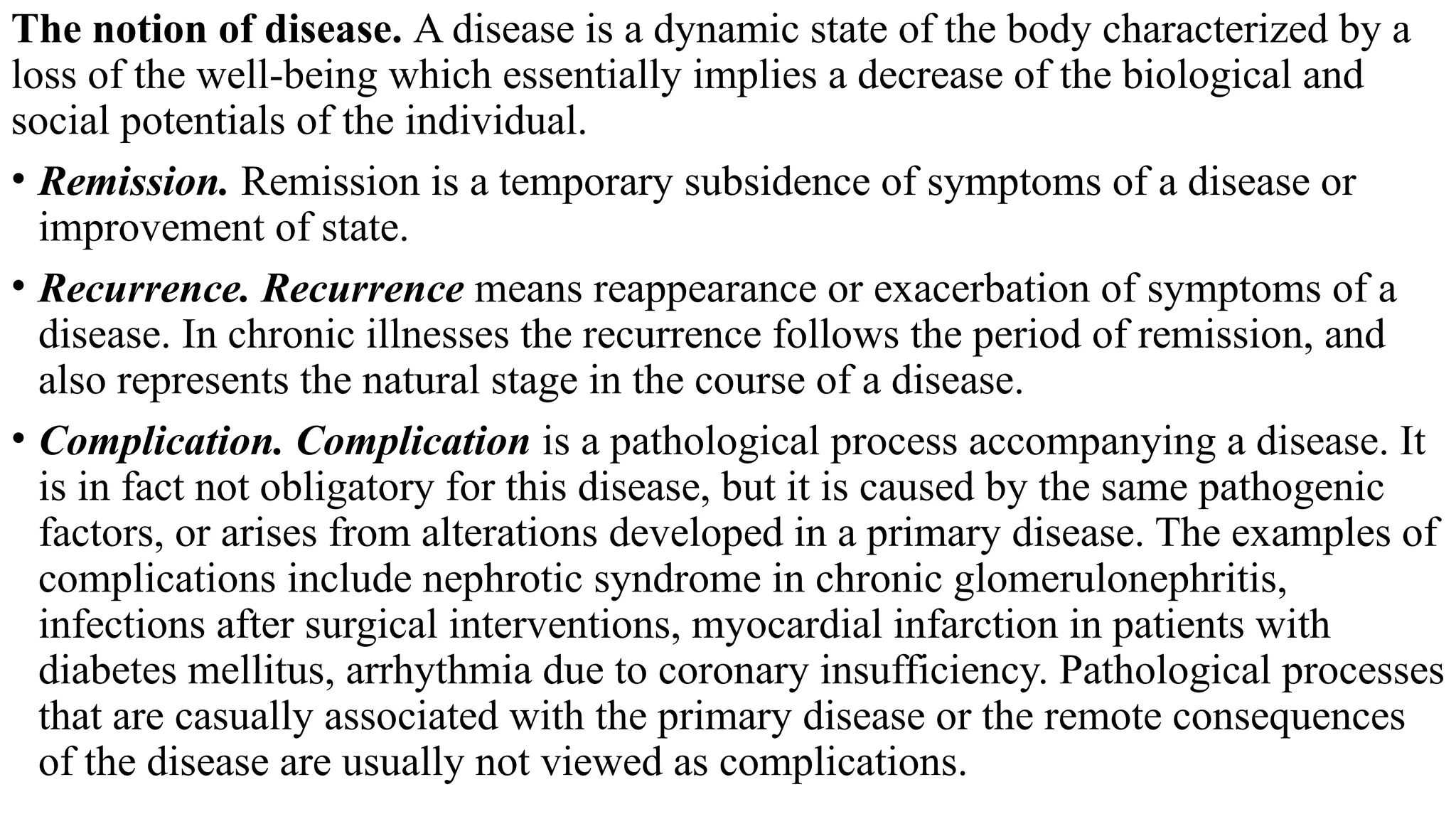 Subject matter of pathophysiology Nosology | PPT