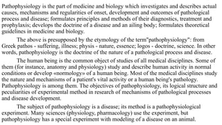 Subject matter of pathophysiology Nosology | PPT