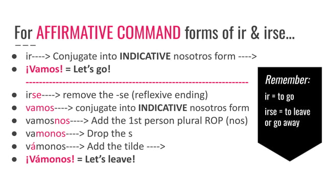 Nosotros Commands Slide Notes with examples | PPT