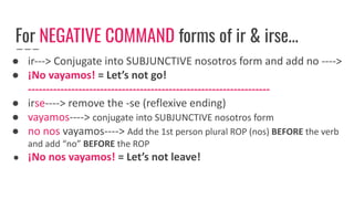Nosotros Commands Slide Notes with examples | PDF